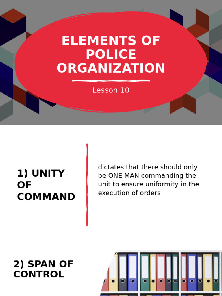 Elements of Police Organization Lesson 10 | PDF | Career & Growth
