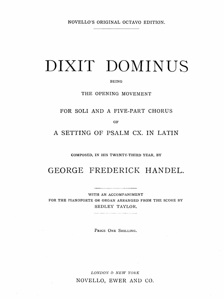 Handel, George F - Dixit Dominus | PDF