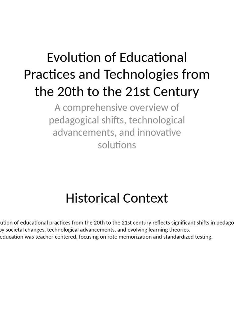 Evolution of Education 20th To 21st Century | PDF