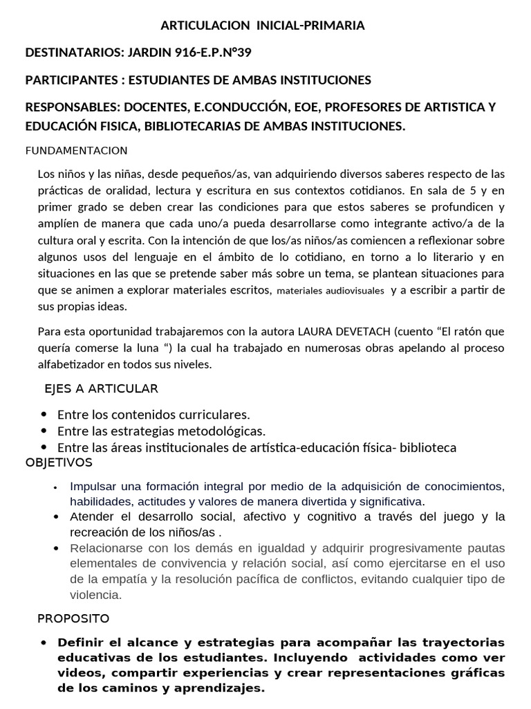 Articulacion Inicial | PDF | Aprendizaje | Cognición