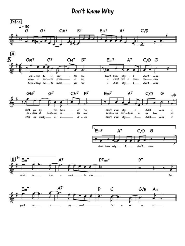 Don't Know Why | PDF