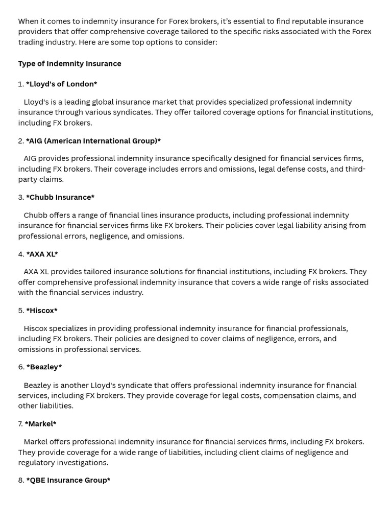 Type of Indemnity Insurance | PDF | Business | Law