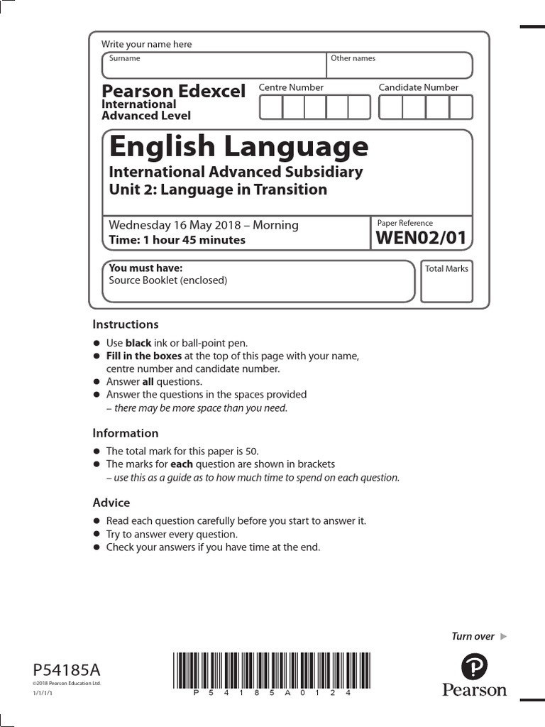 English Language: Pearson Edexcel | PDF | Linguistics | Languages