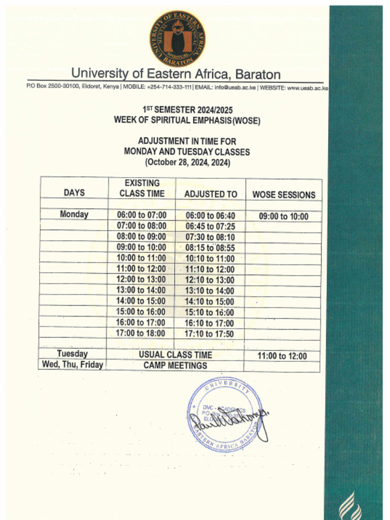 WOSE Adjusted Classtime1stsemester2024.2025 | PDF