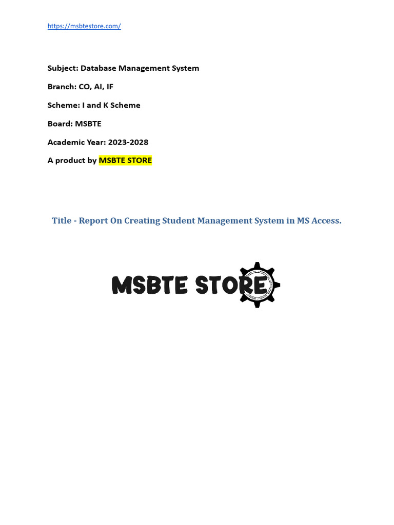 dms micro project | PDF | Microsoft Access | Databases dms micro project | PDF | Microsoft Access | Databases