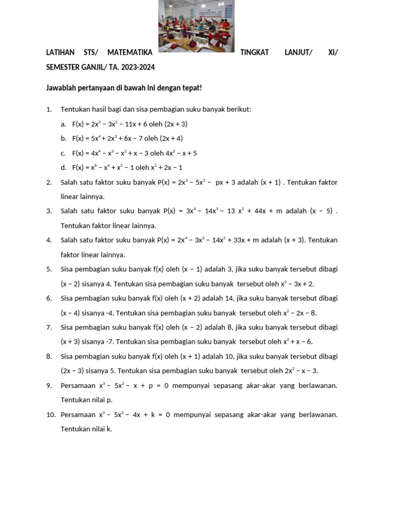 Latihan Matematika Kelas XI | PDF | Metode & Bahan Ajar