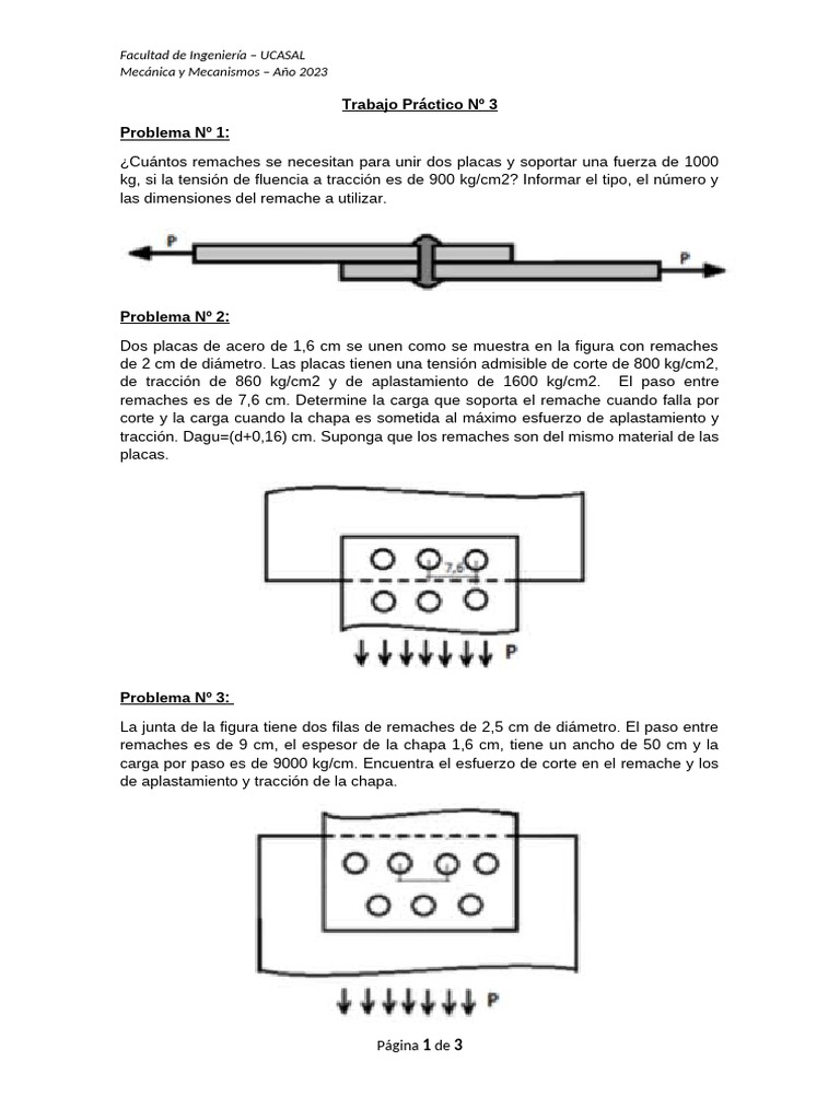 TP2 Uniones Roblonadas | PDF | Remache | Ingeniería de Edificación