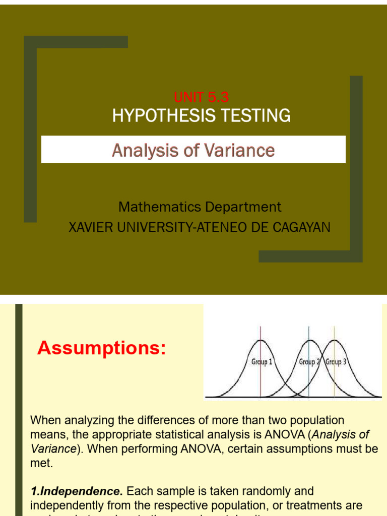 Unit 5.3 ANOVA | PDF | Analysis Of Variance | Null Hypothesis