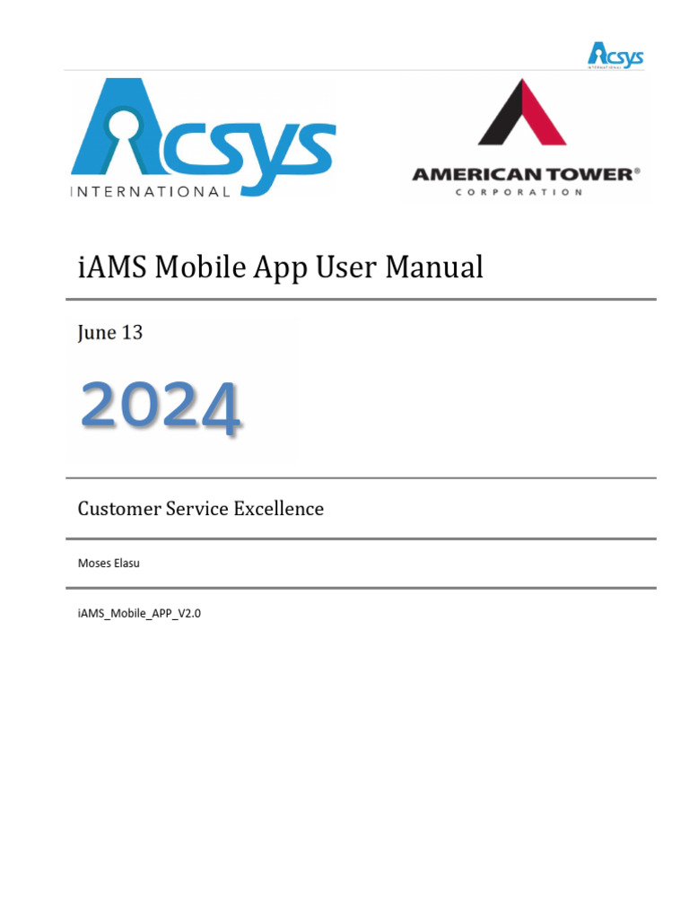 ATC Acsys iAMS Mobile App User Manual 20240613 | PDF | Mobile App | Bluetooth