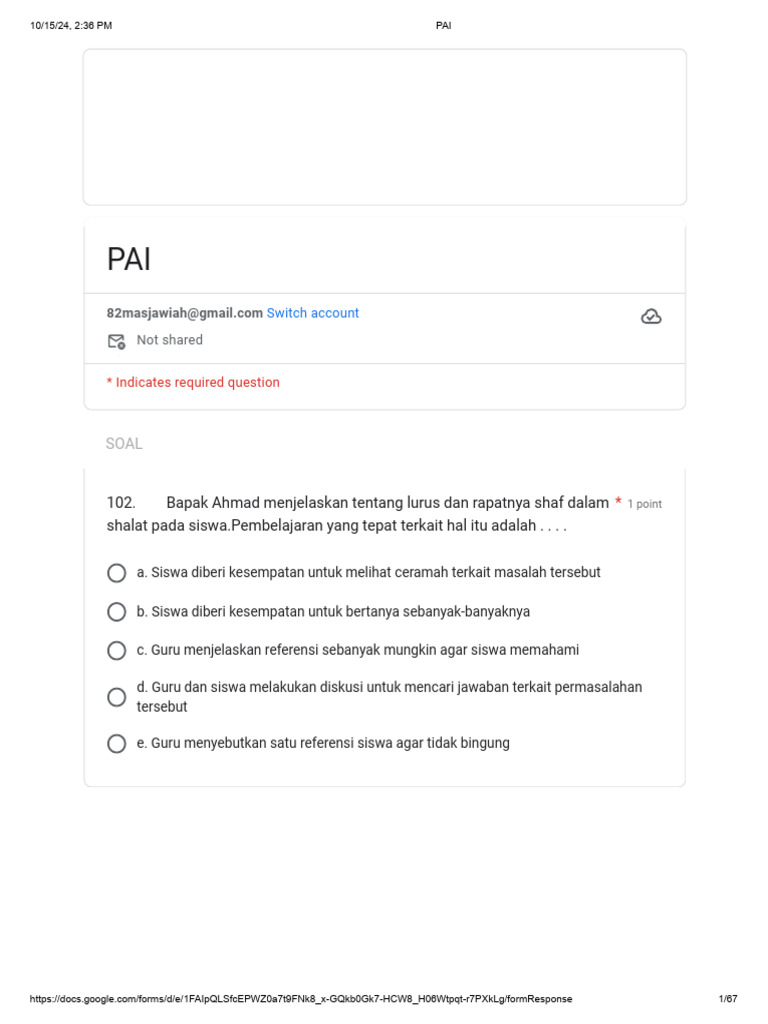 CONTOH SOAL PAI | PDF