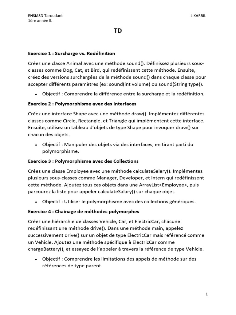 Polymorphisme et Surcharge en Java | PDF | Programmation informatique | Paradigme de programmation