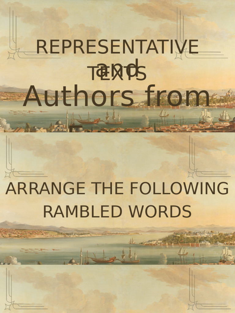 Representative Texts and Authors From Europe Final | PDF