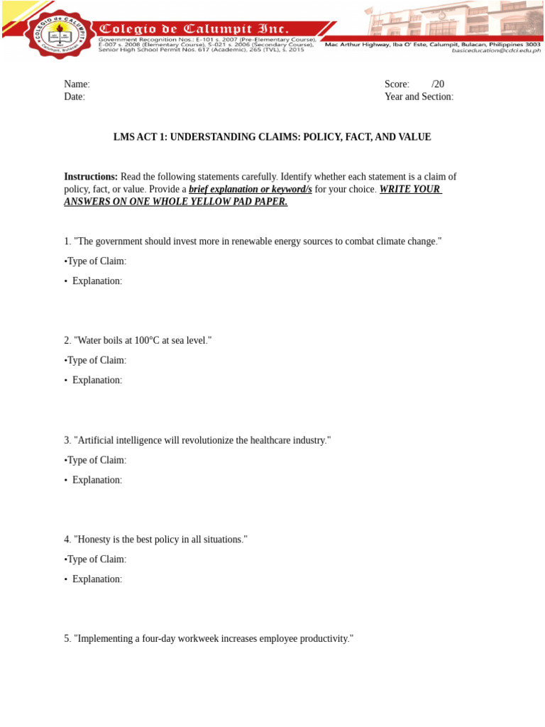 Grade 11 LMS Act 1 | PDF | Social Science