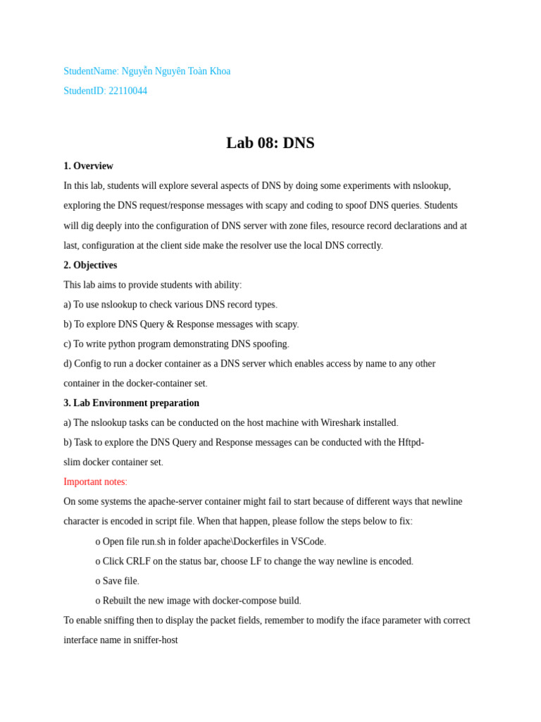 StudentName | PDF | Domain Name System | Internet Protocols