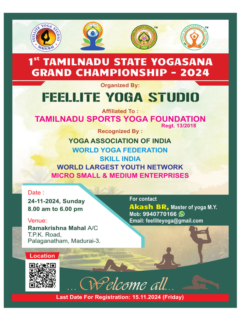 Tamil Nadu State Yogasana Championship 2024 | PDF | Asana | Mind–Body ...