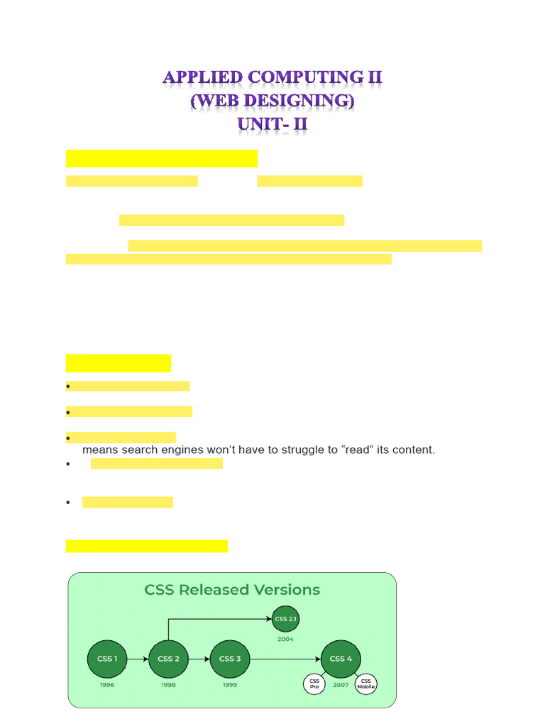 Applied computingUNIT 2nd Complete | PDF | Html | World Wide Web