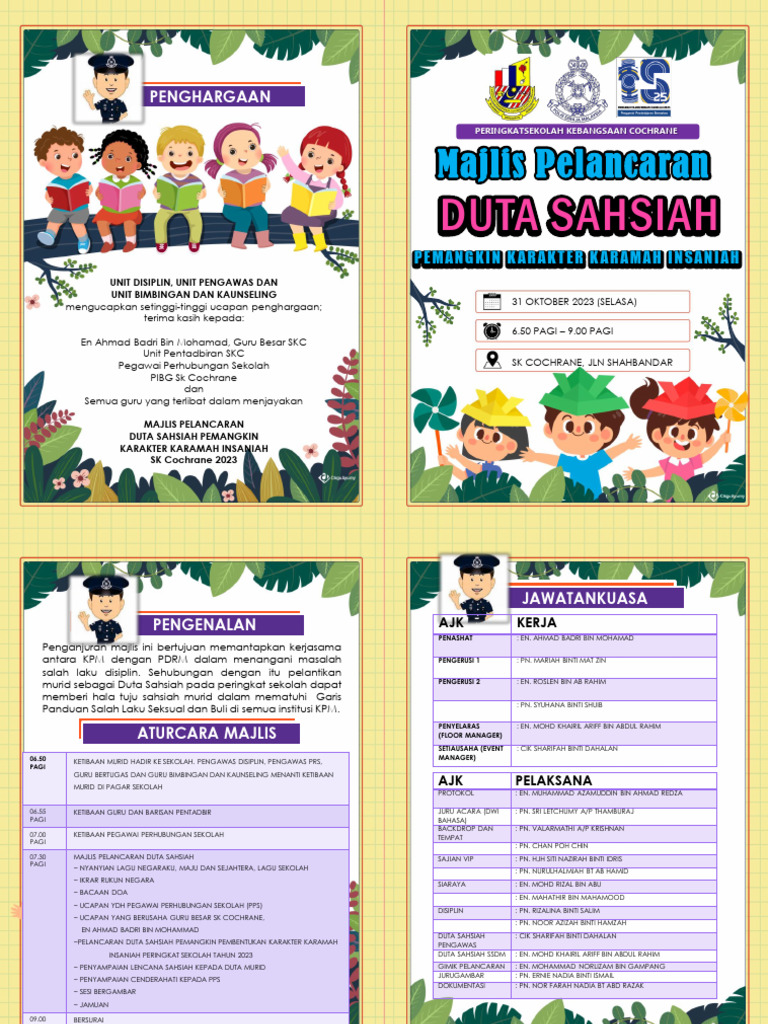 Bukuprogram Duta Sahsiah | PDF