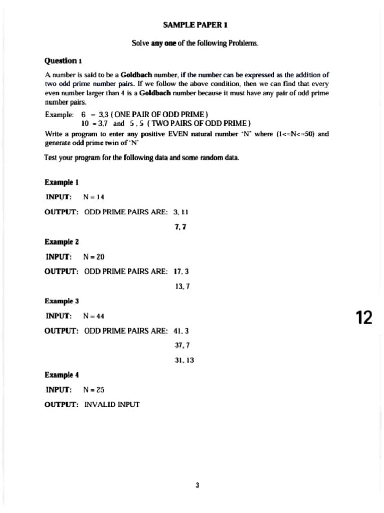 Sample Paper ISC Practical 25 | PDF | Combinatorics | Number Theory