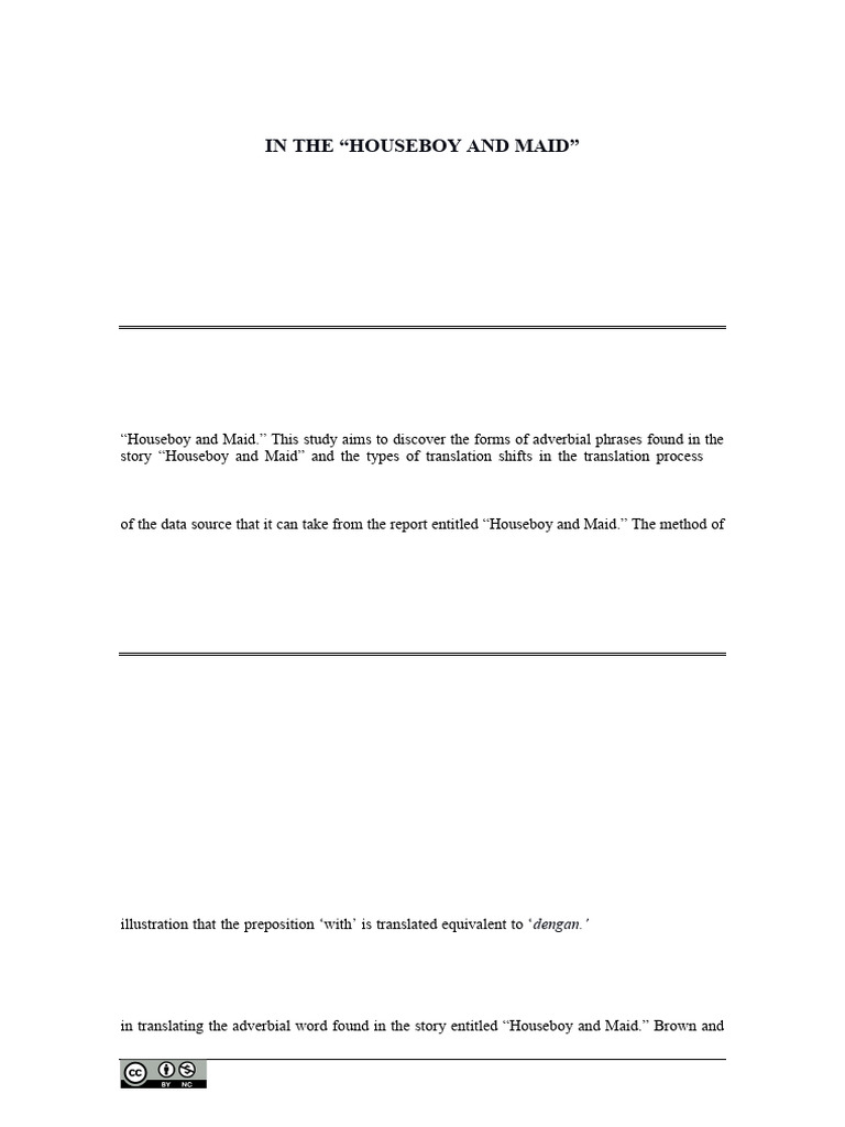 Adverbial Phrases in "Houseboy and Maid" | PDF | Adverb | Preposition ...