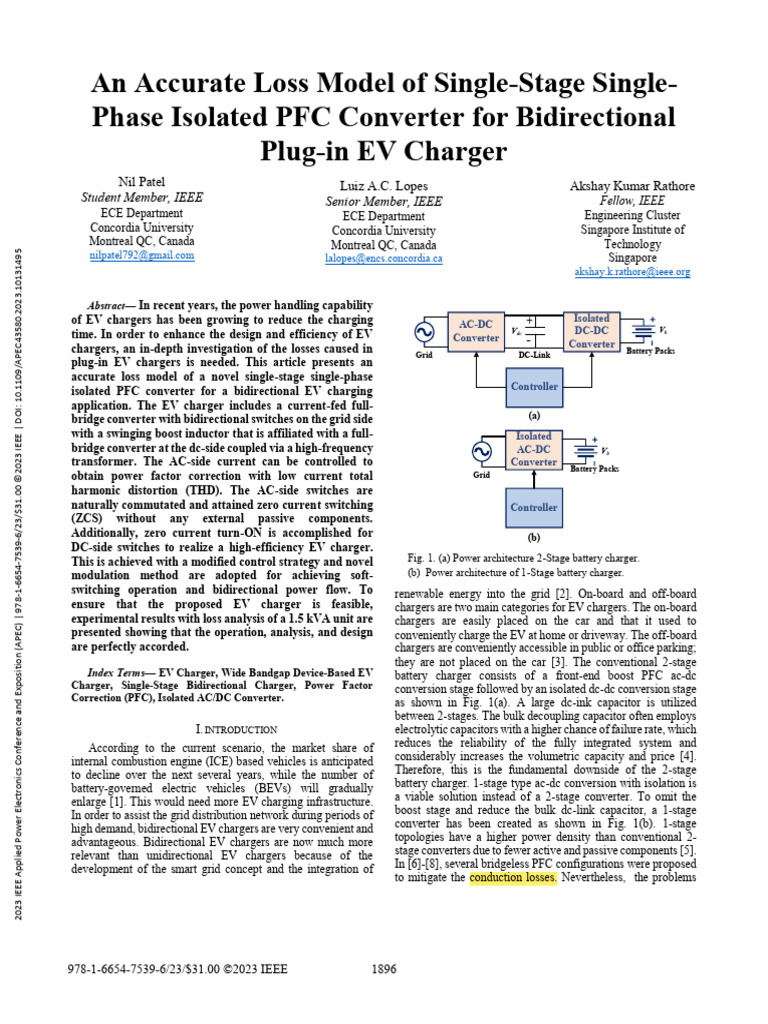 An Accurate Loss Model of Single-Stage Single-Phase Isolated PFC ... An Accurate Loss Model of Single-Stage Single-Phase Isolated PFC ...