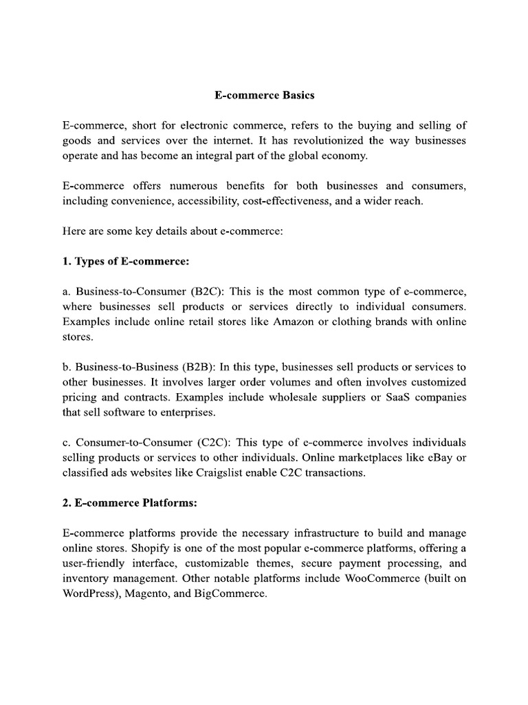 1.1 E-Commerce Basics (PDF) - 1 | PDF