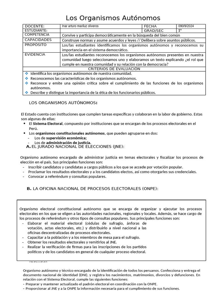 1° DPCC - Actv.03-Und.5 2023 | PDF | Gobierno