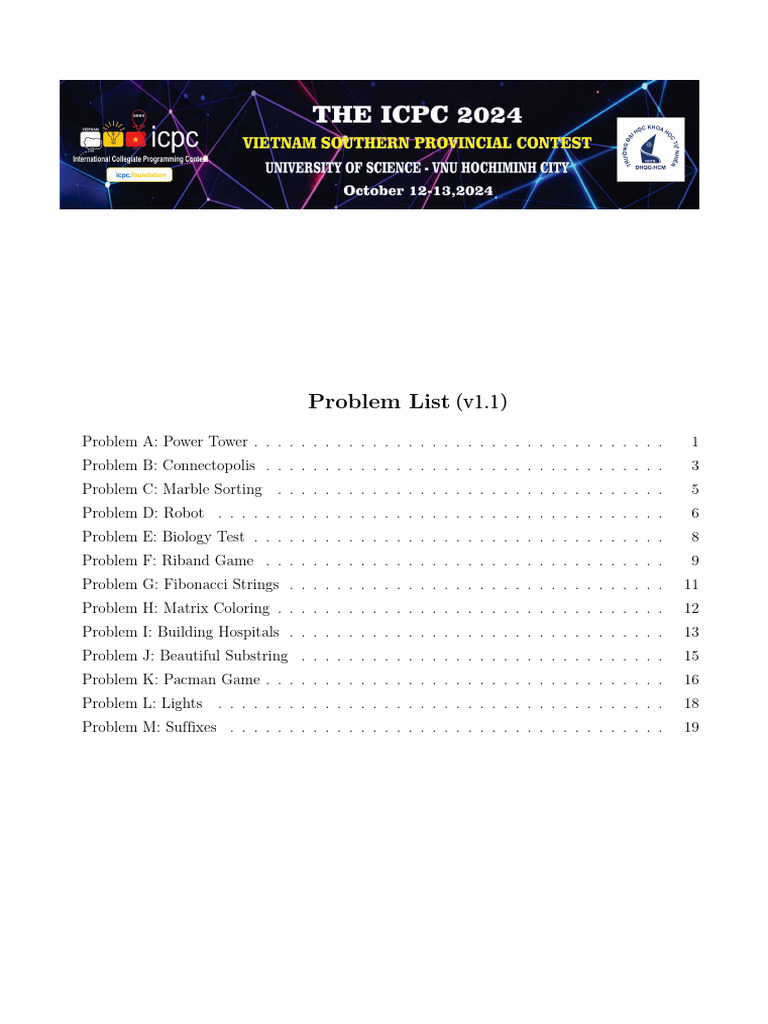 ICPC Vietnam 2024 Contest Problems | PDF | String (Computer Science ...
