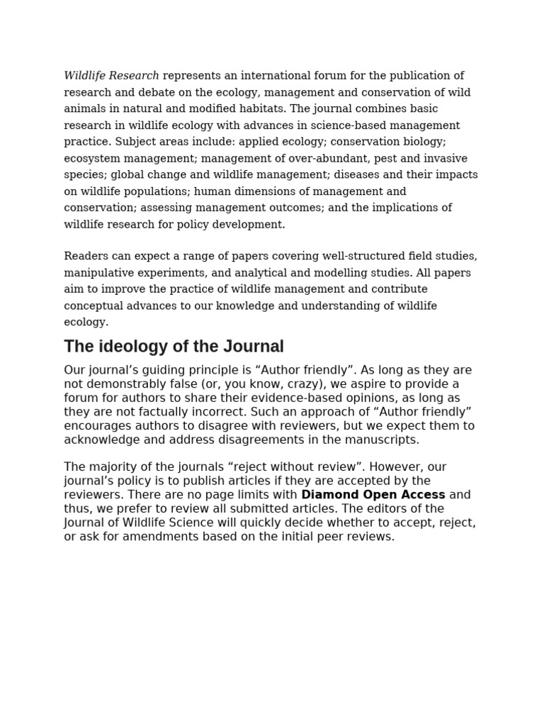 Wildlife Research | PDF