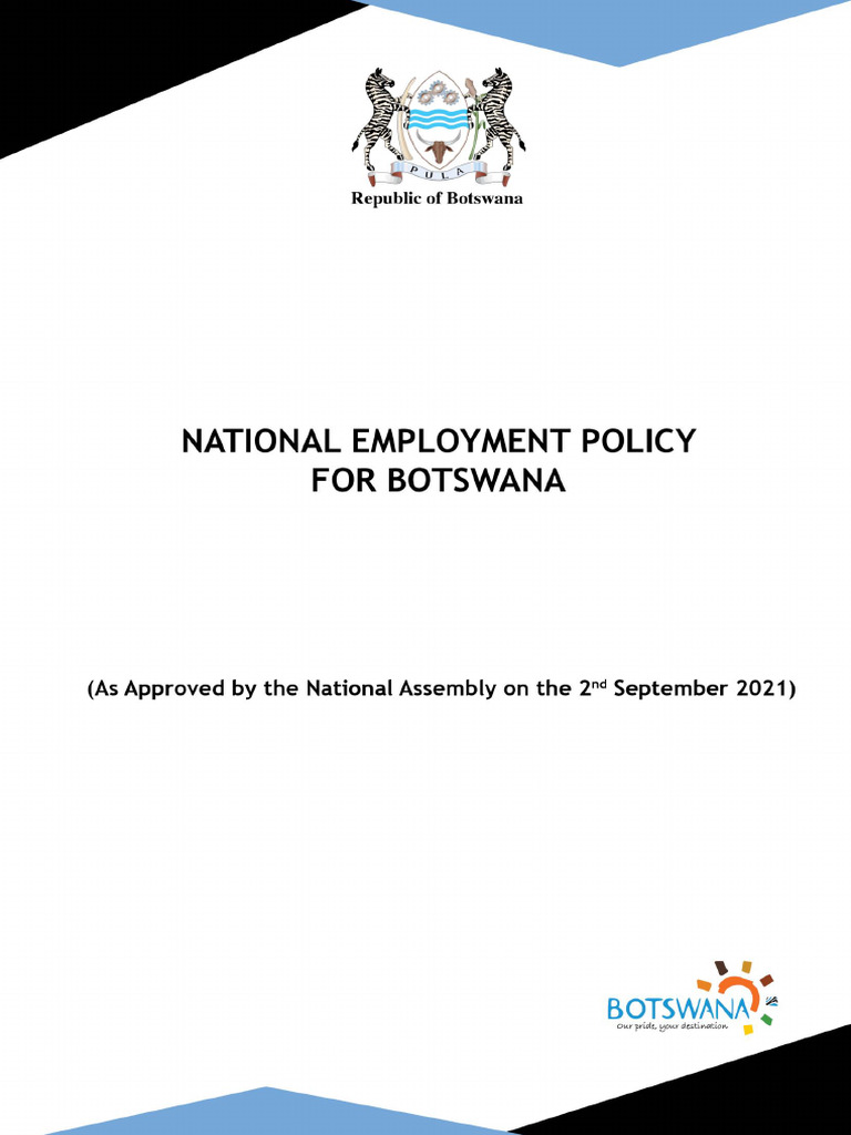 Botswana National Employment Policy Overview | PDF | Unemployment ...