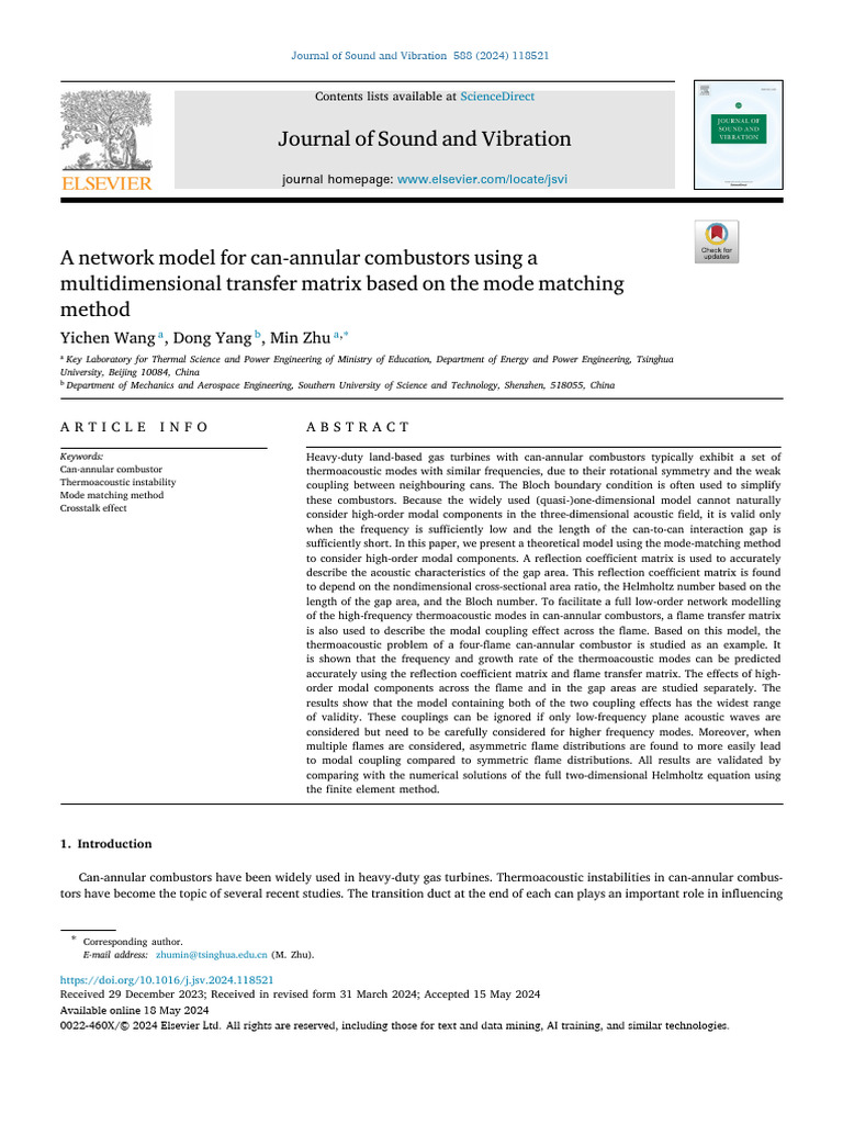 05 A Network Model For Can-Annular Combustors Using A Multidimensional ...