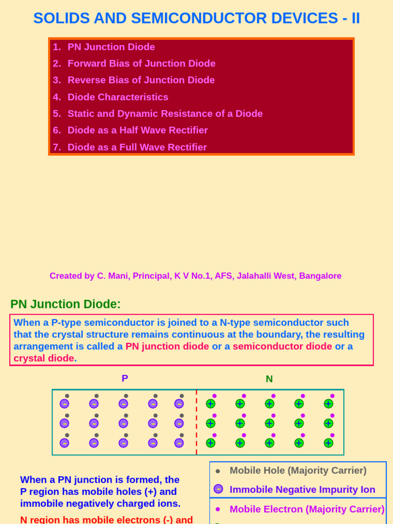 Solids and Semiconductor Devices 2 | PDF | P–N Junction | Diode