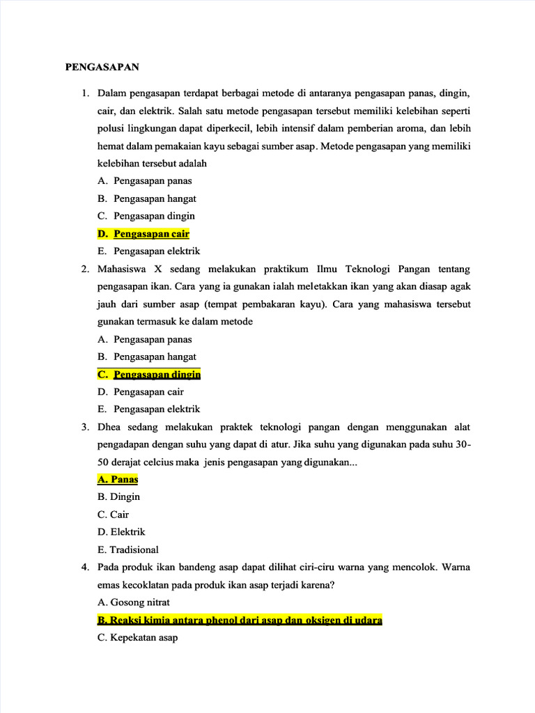 PDF Soal Itp Pengasapan - Compress | PDF | Kesehatan Holistik | Teknologi & Rekayasa