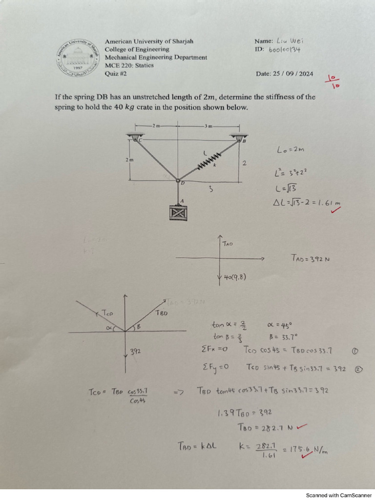 Quiz2 , Statics Max | PDF