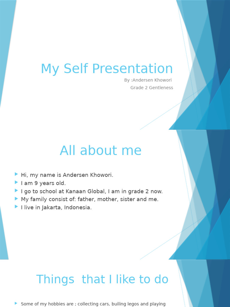 Andersen Khowori My Self Presentation | PDF
