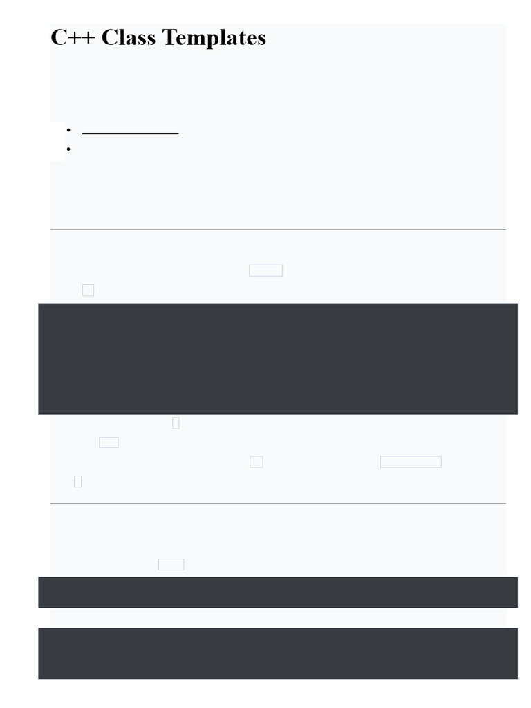 1. C++ class & function Templates | PDF | C++ | Class (Computer ...