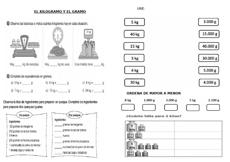 El Kilogramo y El Gramo | PDF