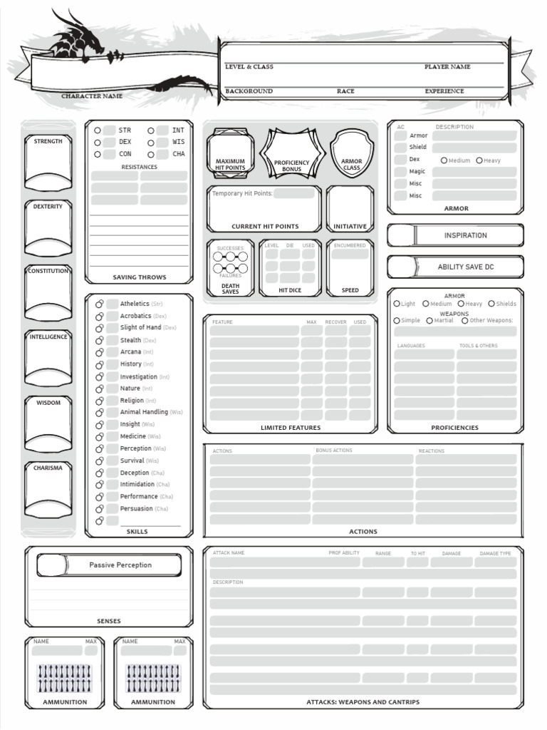 Best Character Sheet 1 | PDF | Role Playing Video Games | Role Playing Games