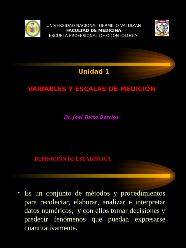 UNIDAD 1- VARIABLES en Power Point | PDF | Nivel de medida | Estadísticas