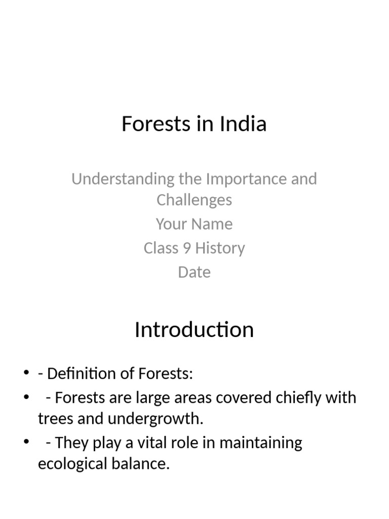 Importance And Challenges Of Indian Forests Pdf