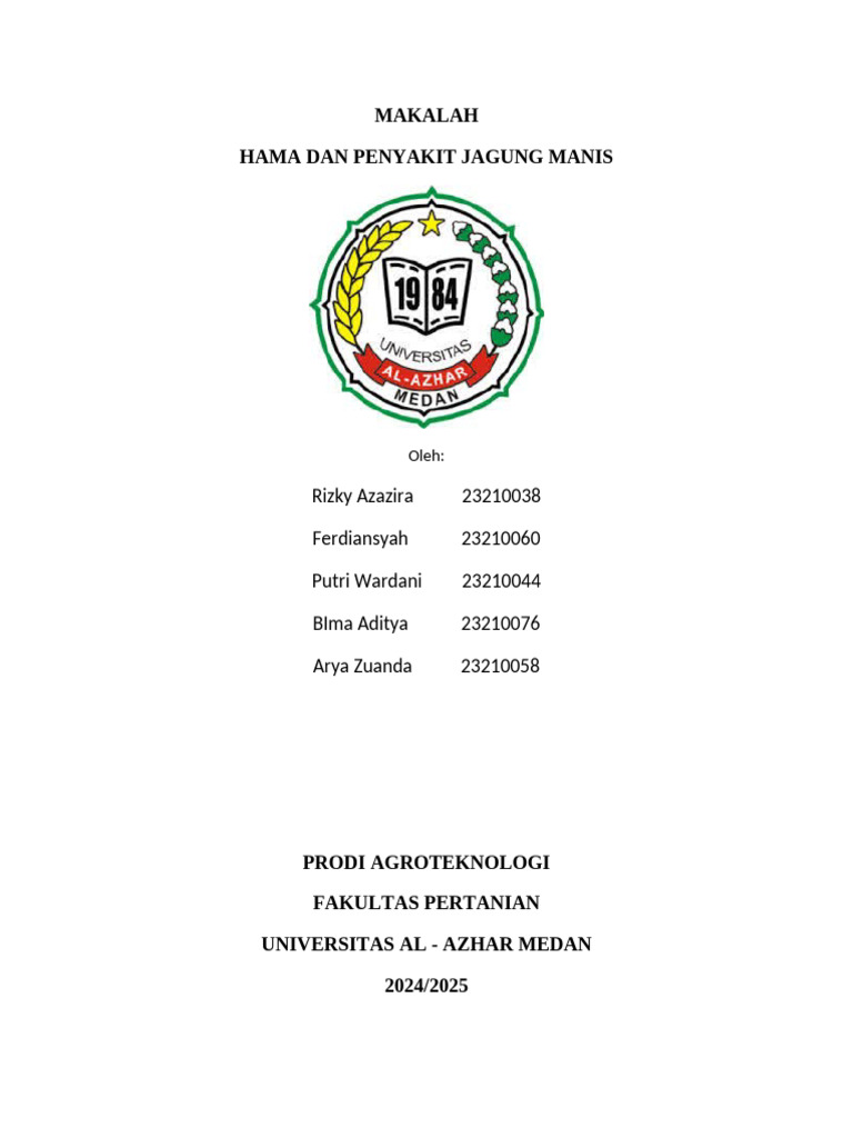 Hama dan Penyakit Jagung Manis | PDF