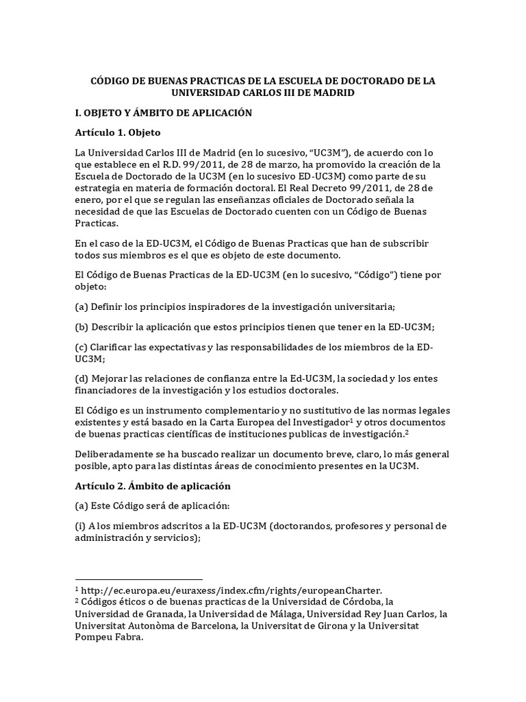 Código Ético de la ED-UC3M | PDF | Plagio | Doctorado
