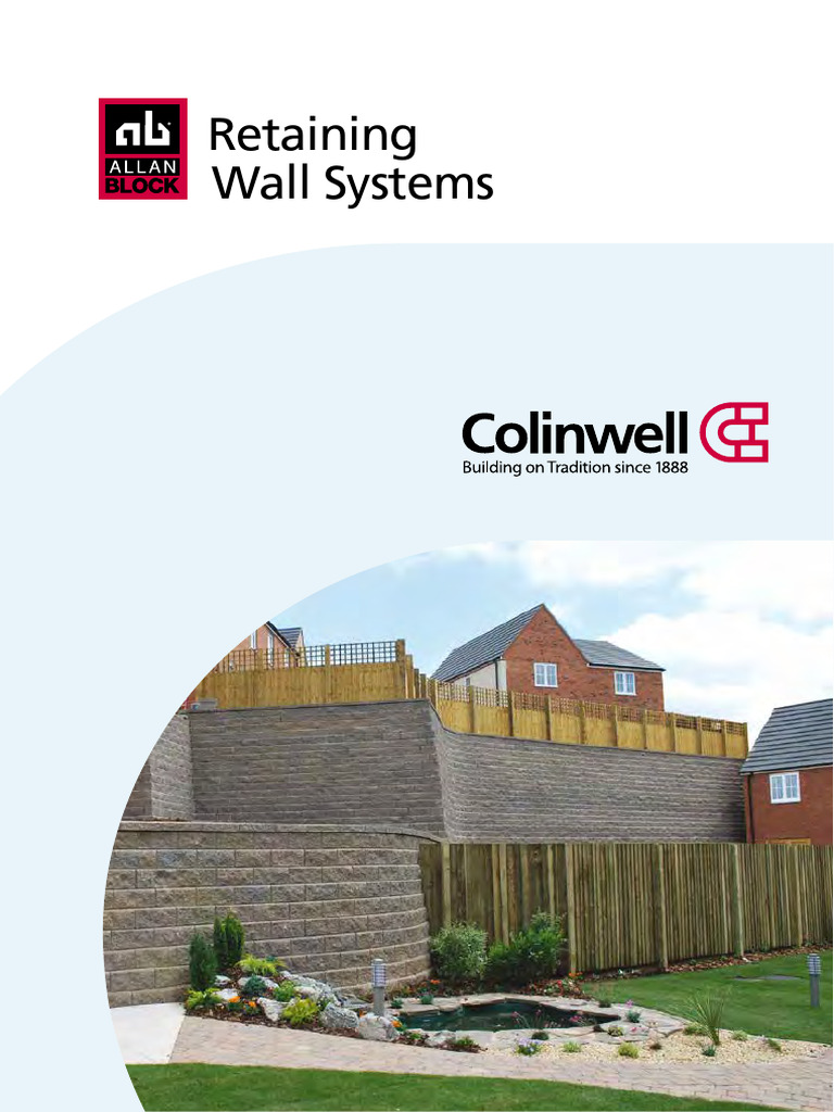 Allan Block Retaining Wall System Brochure | PDF | Concrete | Drainage
