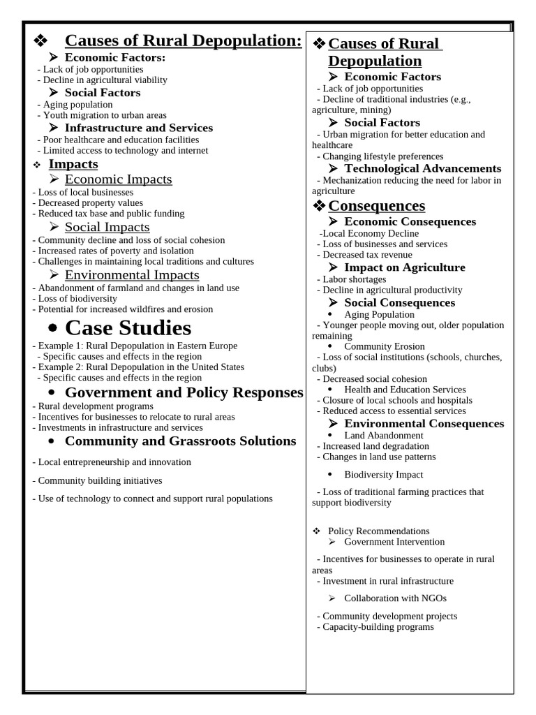 Causes of Rural Depopulation | PDF | Agriculture | Poverty