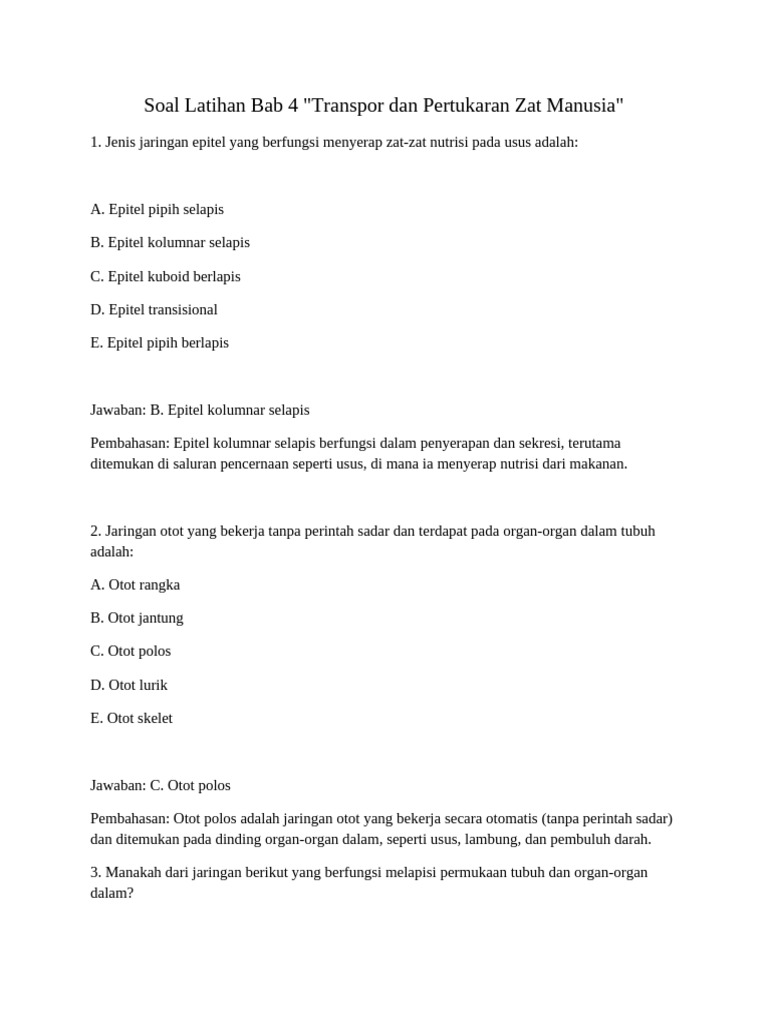 Soal Latihan Bio Bab 4-WPS Office | PDF