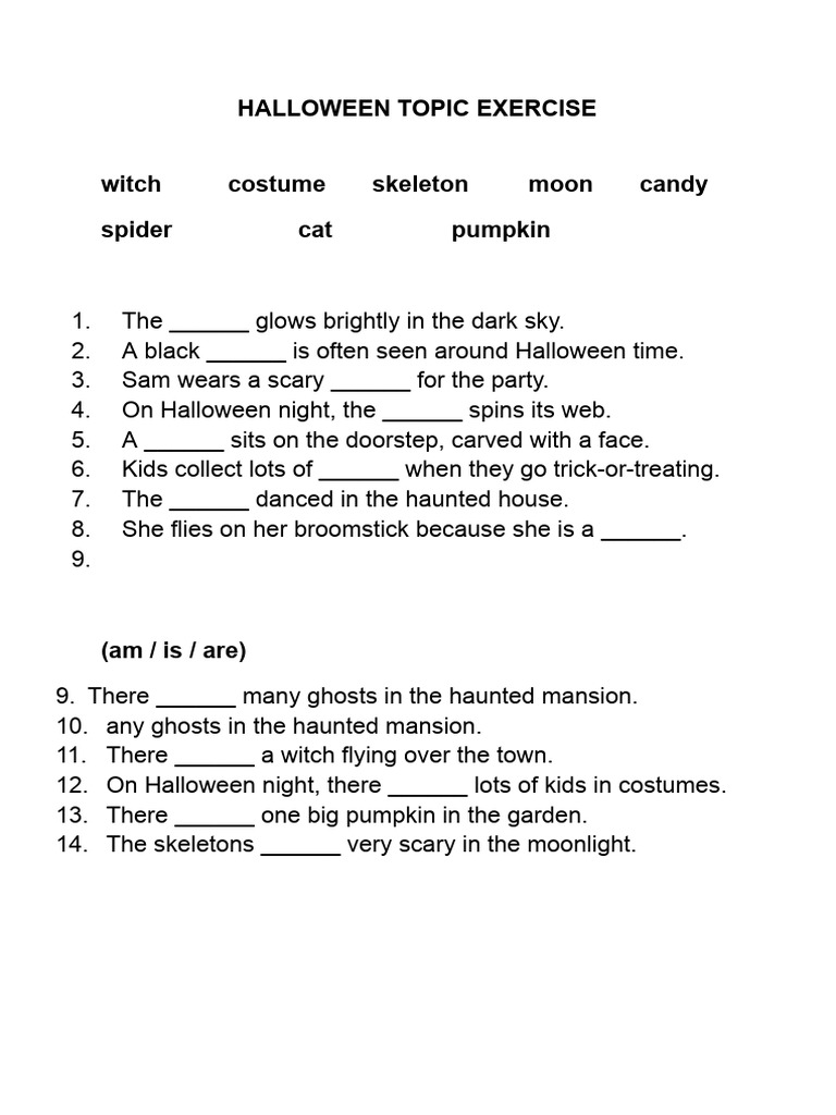 HALLOWEEN TOPIC EXERCISES | PDF