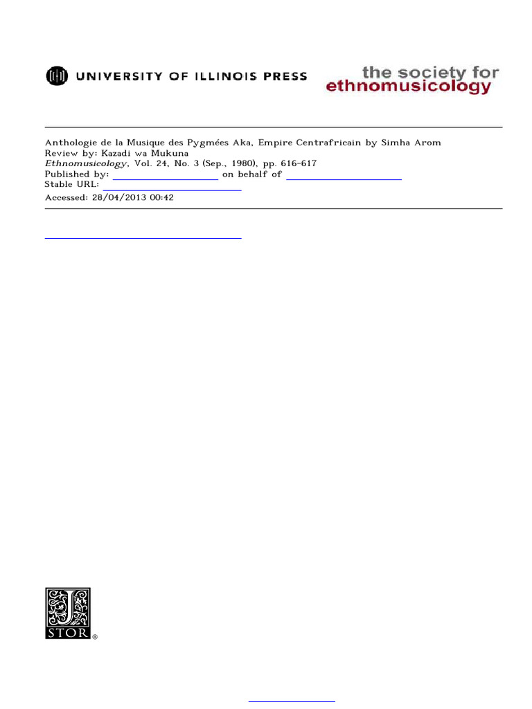 Aka Pygmy Music Anthology Review | PDF