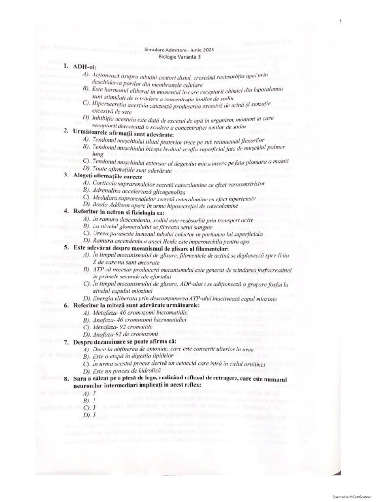 Simulare Iunie 2023 | PDF