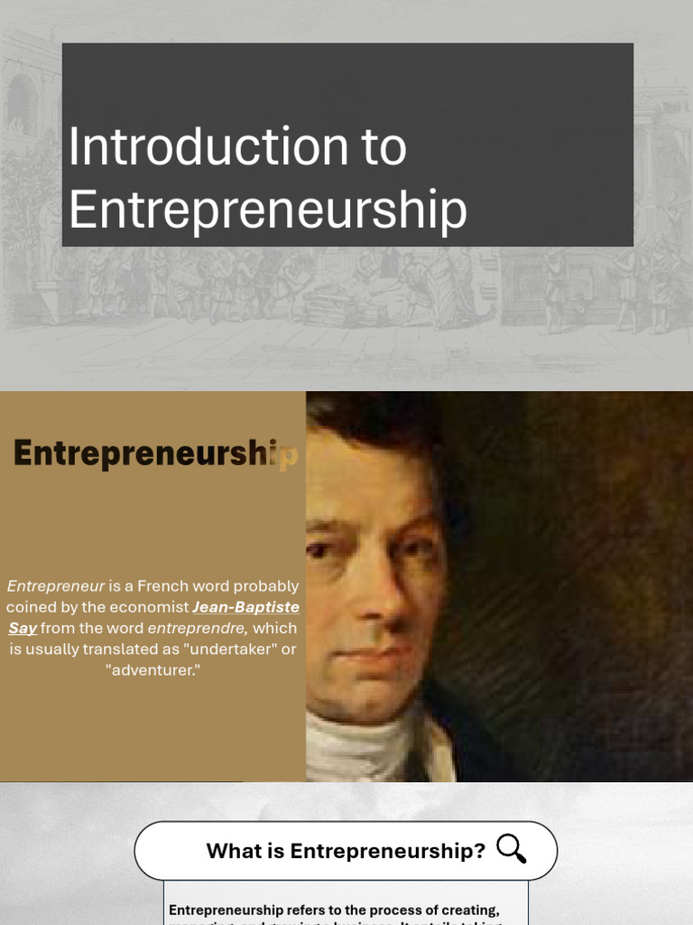 Introduction to Entrepreneurship | PDF | Entrepreneurship | Economies Introduction to Entrepreneurship | PDF | Entrepreneurship | Economies