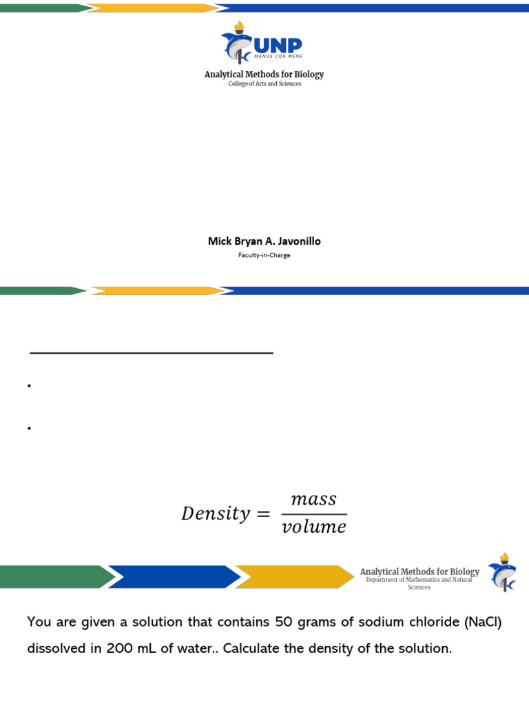 Units For Expressing Concentrations | PDF | Mole (Unit) | Physical ...