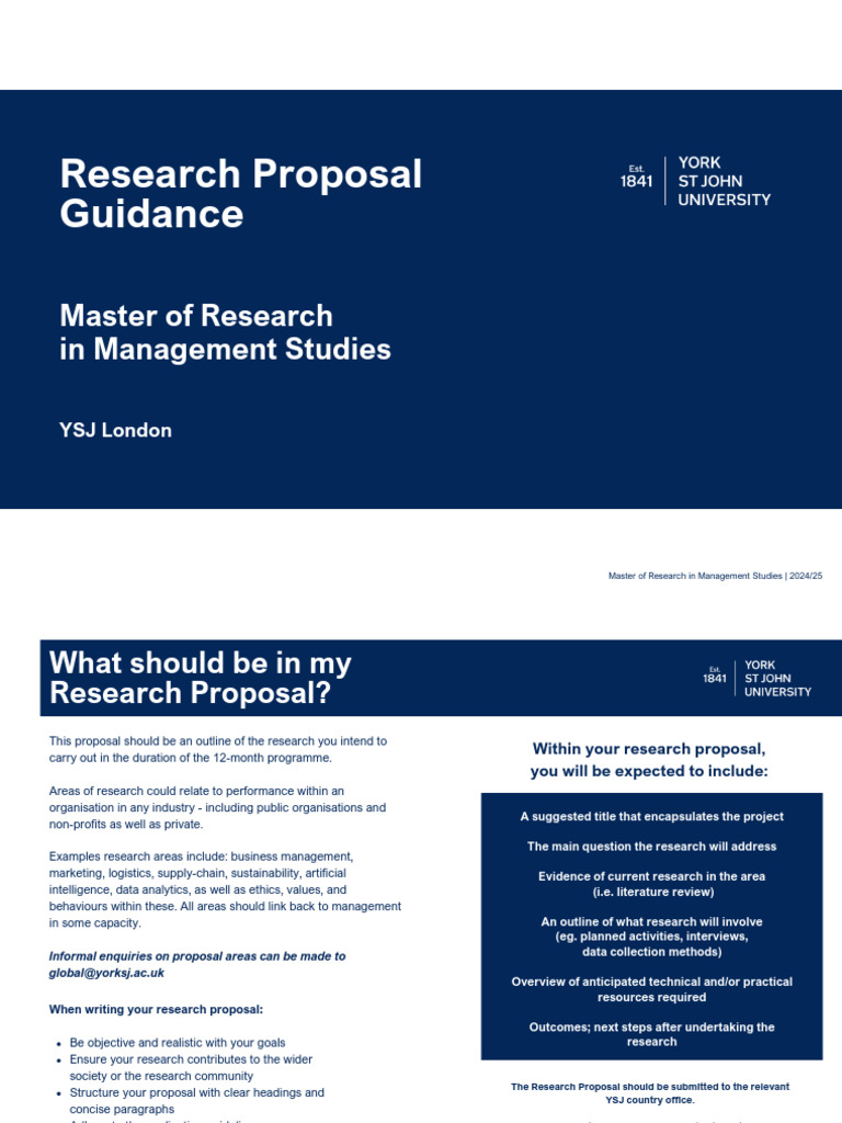 MRes Management Studies Proposal Guide | PDF | Business